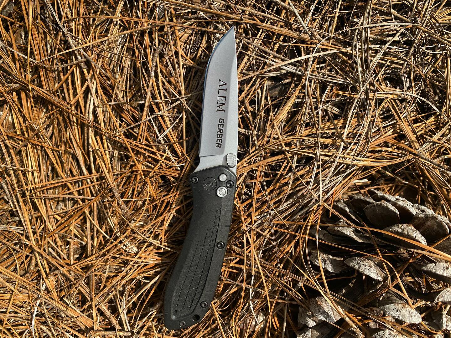 Gerber US Assist 420HC fine edge knife 30-001206. Custom engraving was